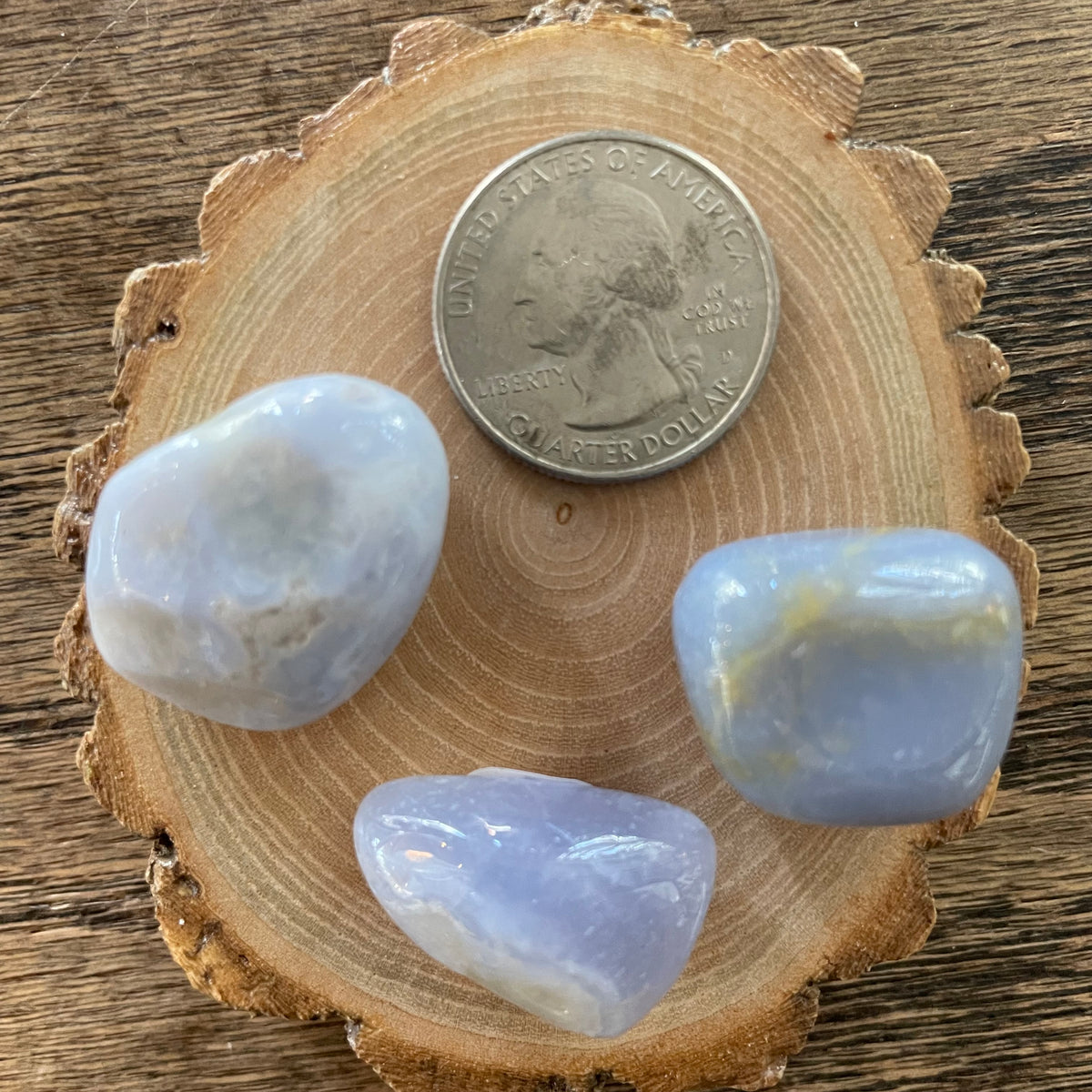 Blue Chalcedony Tumbled Stone – ReCircle Home
